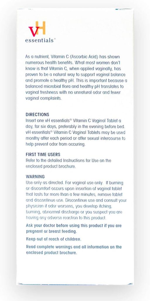 vH essentials Vitamin C Vaginal Tablet - vH Essentials Store
